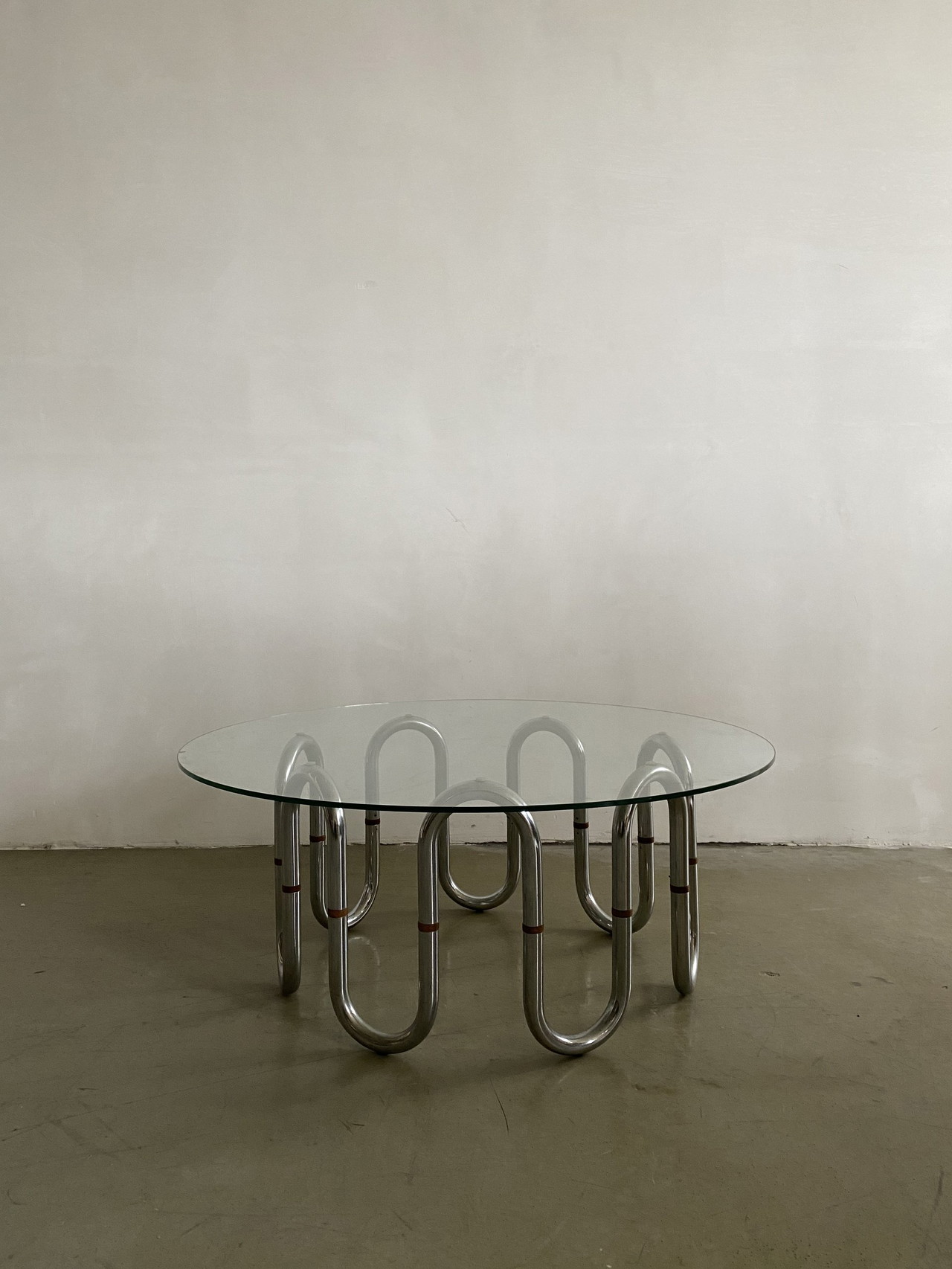 Gabetti & Isola Sidetable with Flexible Chrome Legs and Wooden ...