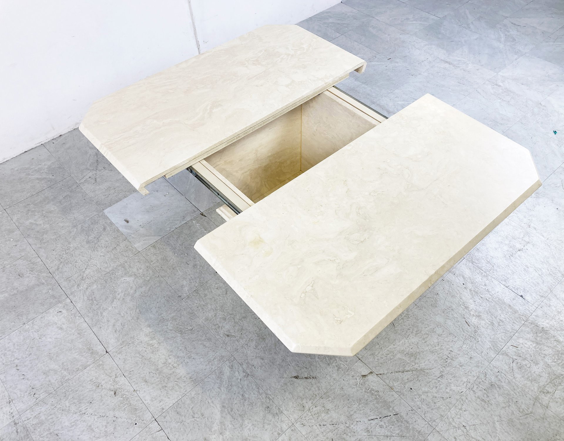 Vintage travertine hidden bar coffee table, 1970s | €1,750 | Whoppah