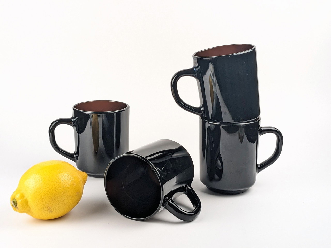 Glass latte mugs set of 4 store