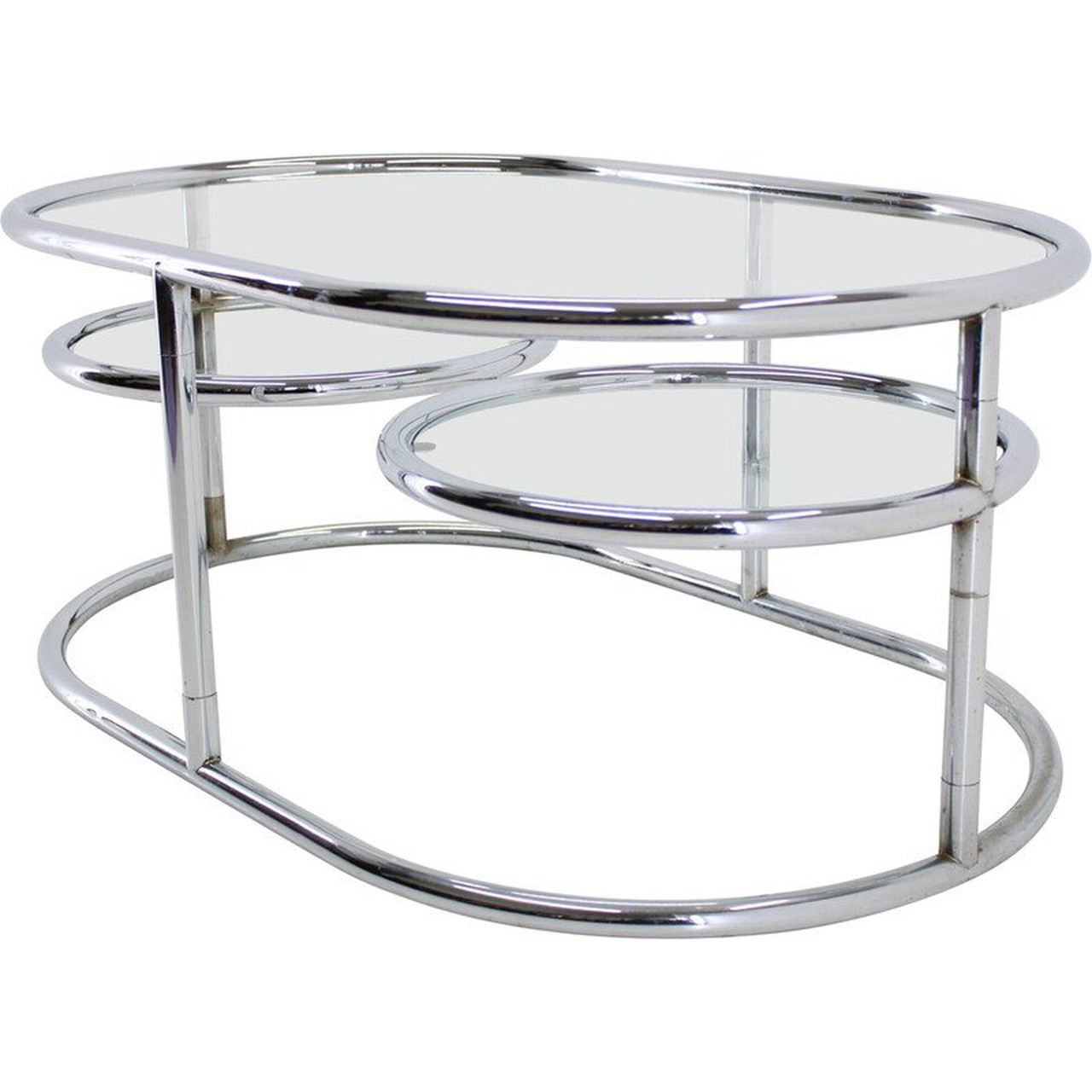Table basse vintage en verre et chrome tubulaire, Allemagne 1980 | €480 ...