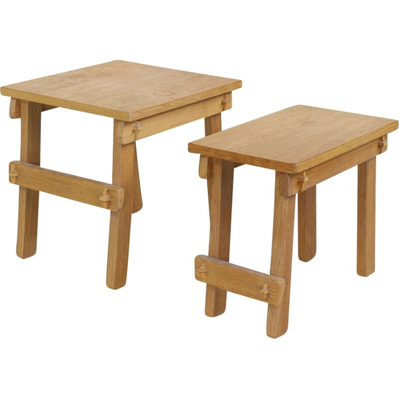 Paire de tables d'appoint vintage en bois de chêne naturel | €245 | Whoppah