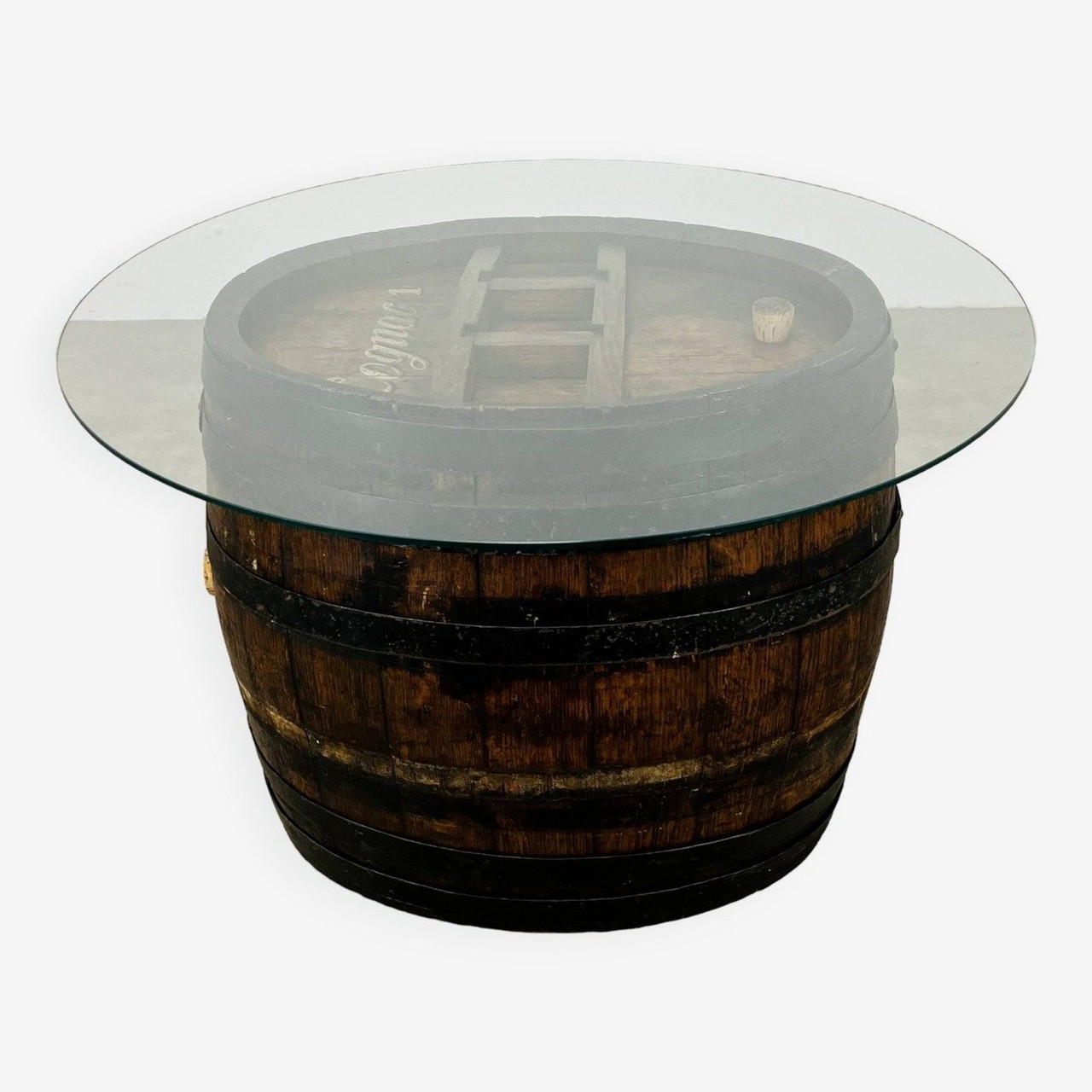 Table Basse Tonneau de Cognac, Bois et Verre | €320 | Whoppah