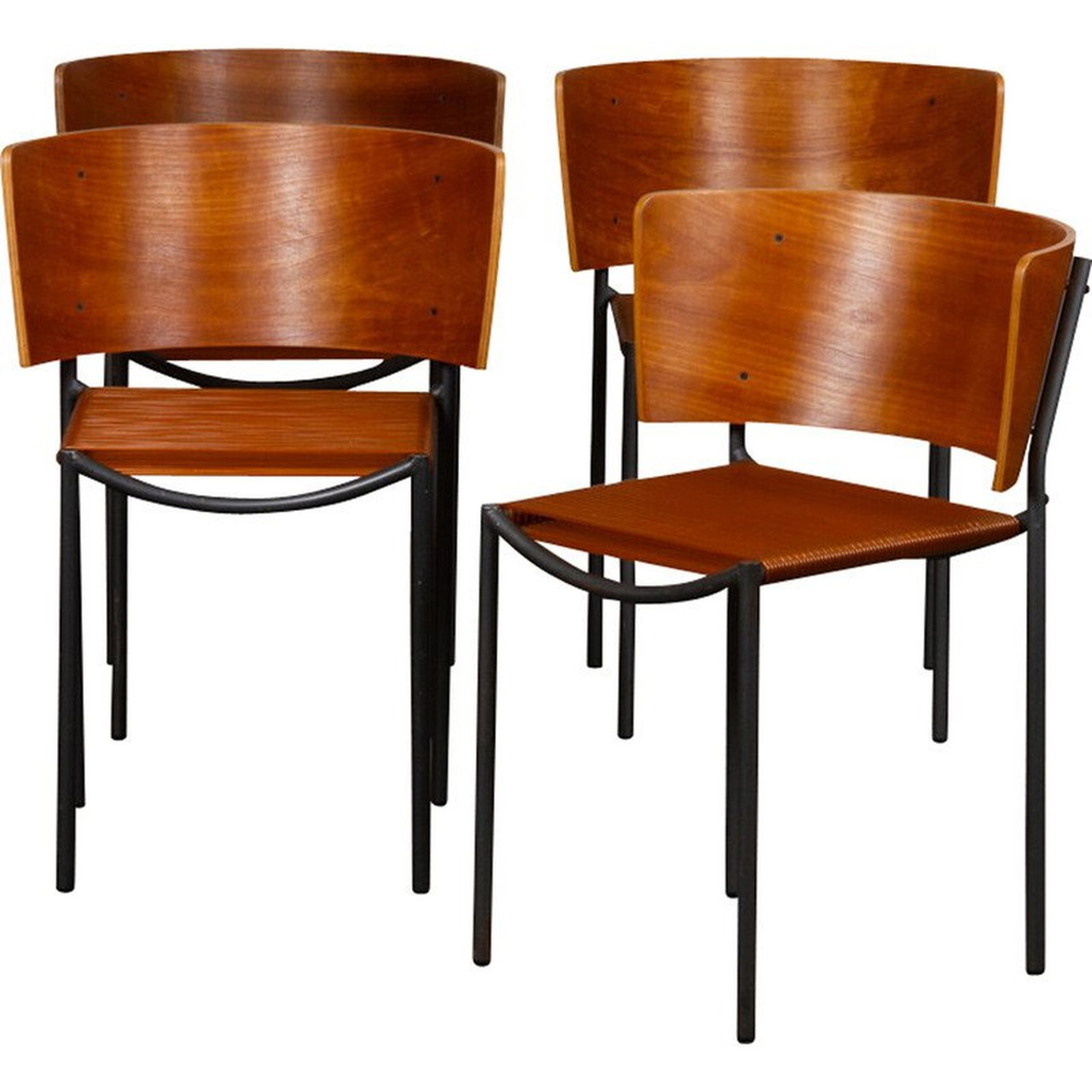 4 Stühle der Serie Lila Hunter aus Holz und PVC-Draht von Philippe ...