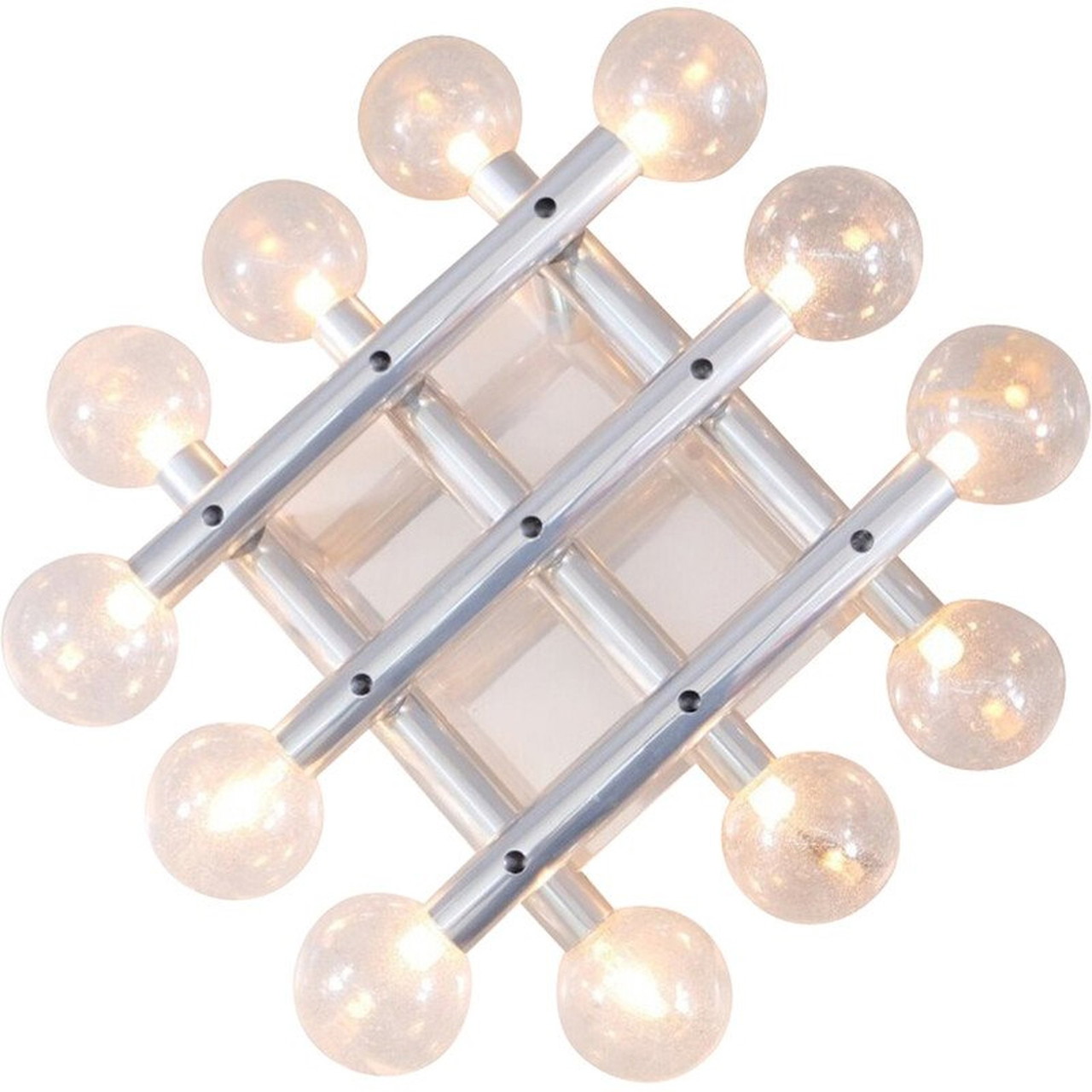 Vintage atomic lamp in aluminum and glass by Trix and Robert Haussmann ...