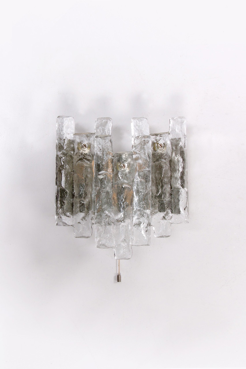 Kristalleisglas-Wandlampe Design von J. T. Kalmar 1960 | €750 | Whoppah