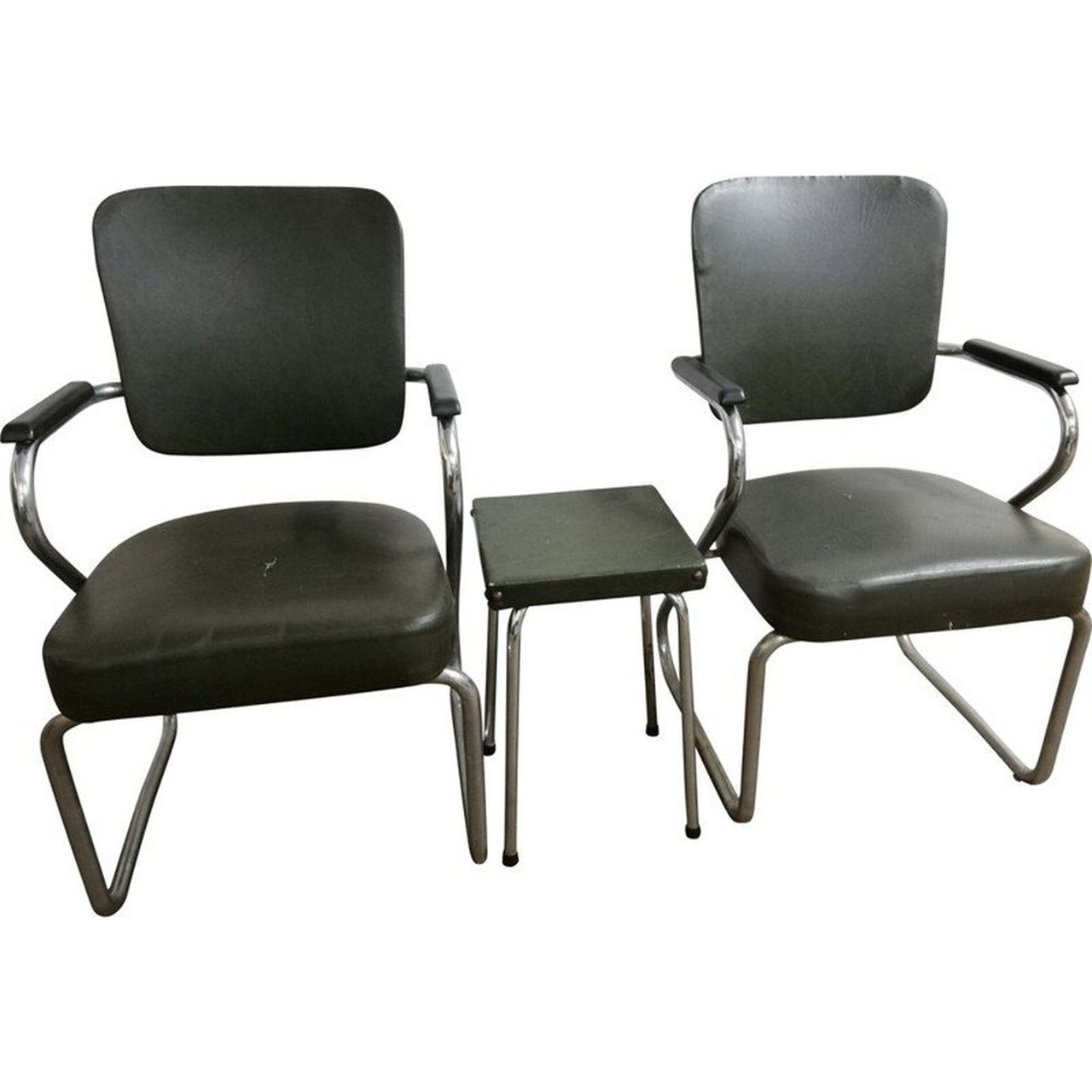 Paar alte Fana-Sessel mit Hocker von Paul Schuitema, Niederlande 1950 ...