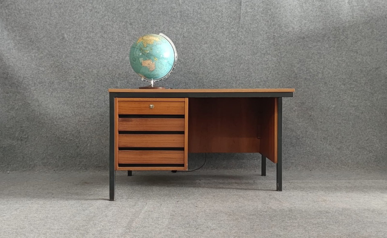 Leuwico Schreibtisch Mid Century Design Tisch Buro Table Writing Desk 60Er Vintage Teak 220 Whoppah