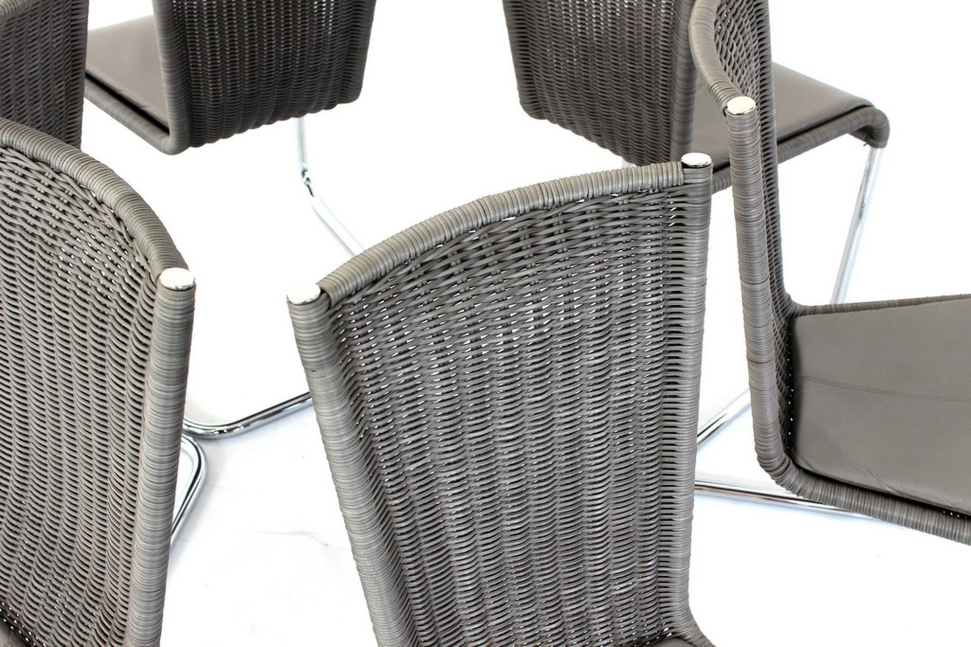 6x Tecta B25 / WK724 Kragstuhl, Freischwinger Stuhl in Chrom mit Ledersitzpolster | €3,099 | Whoppah