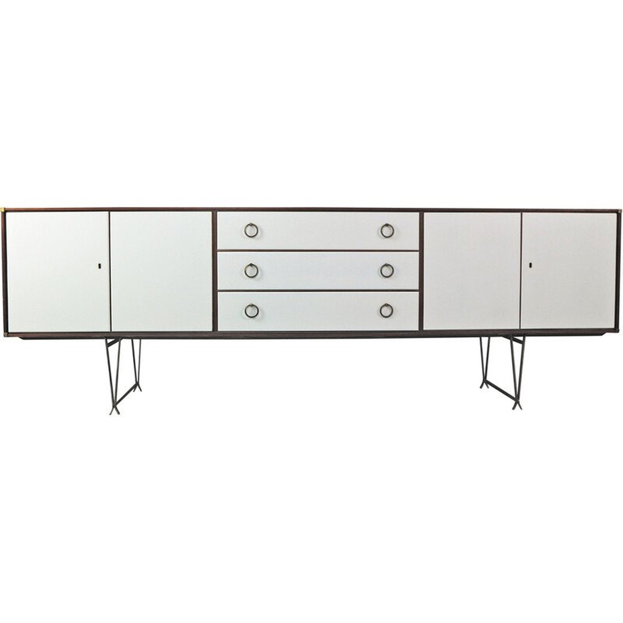 Hochwertiges Sideboard aus Teakholz und Messing von William Watting für ...