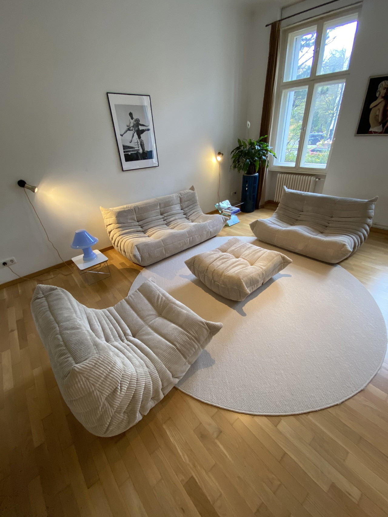 Ligne Roset Togo Sofa Set 4 teilig Cord Rib Beige