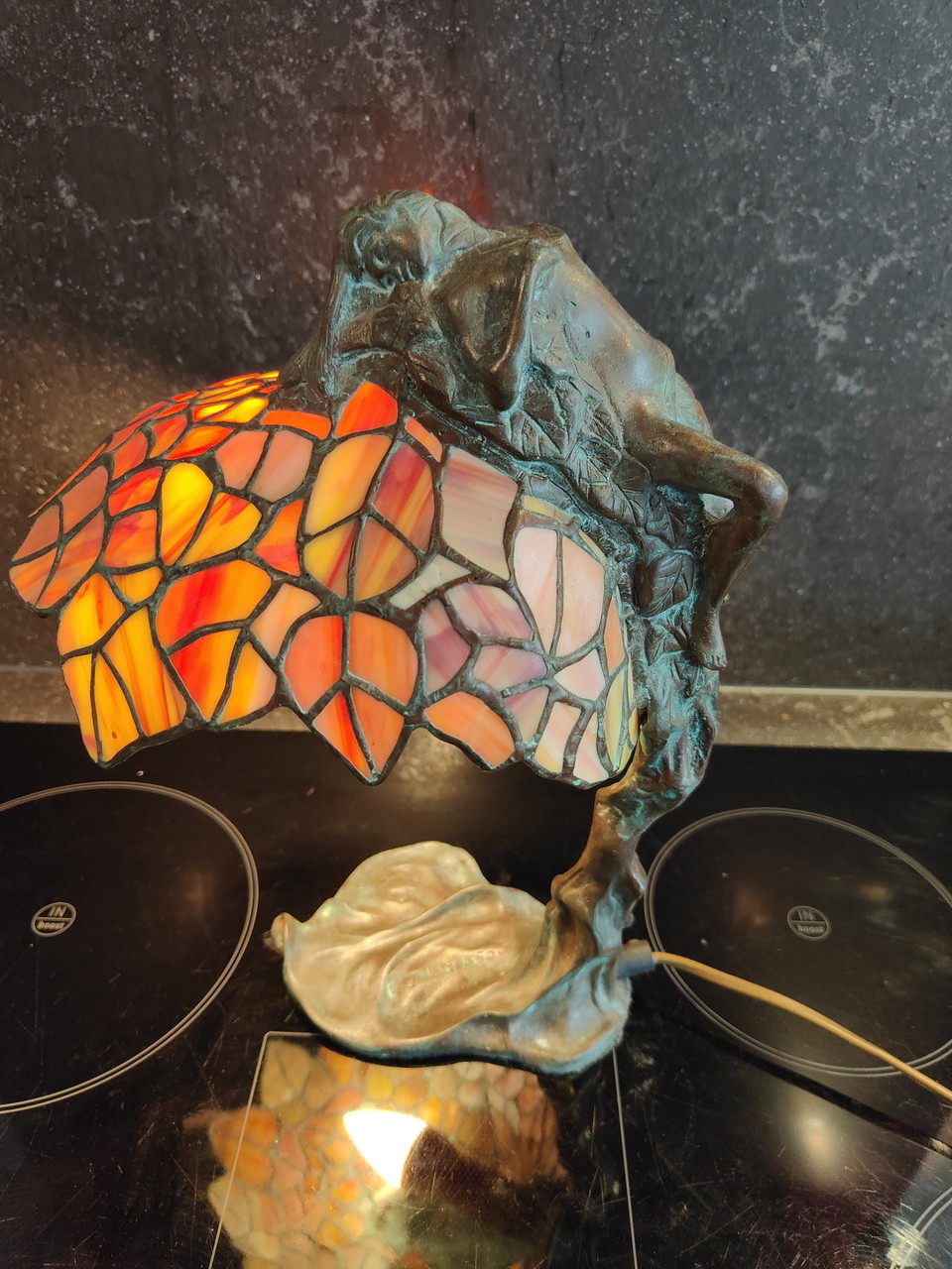 Vintage E Thomasson Art Nouveau Bronzen Daphne Lampe | €725 | Whoppah